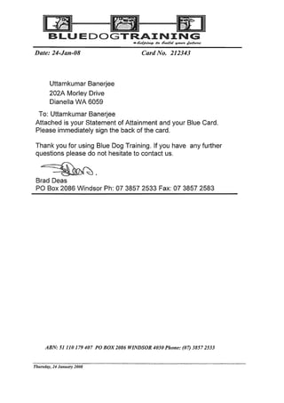 blue dog certificate | PDF