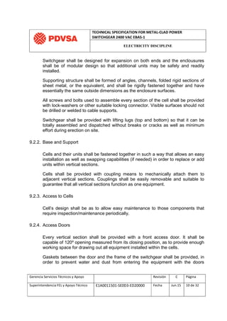 E1 a0011501 se0d3-ed20000 technical specification switchgear 2400vac | PDF