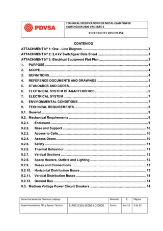 E1 a0011501 se0d3-ed20000 technical specification switchgear 2400vac | PDF