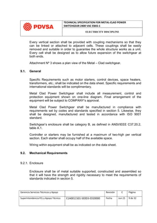 E1 a0011501 se0d3-ed20000 technical specification switchgear 2400vac | PDF