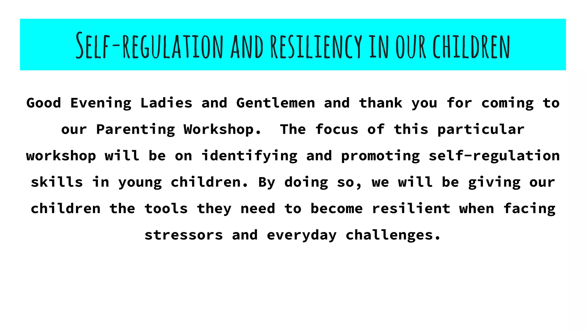 Parenting Workshop_Resiliency | PPTX