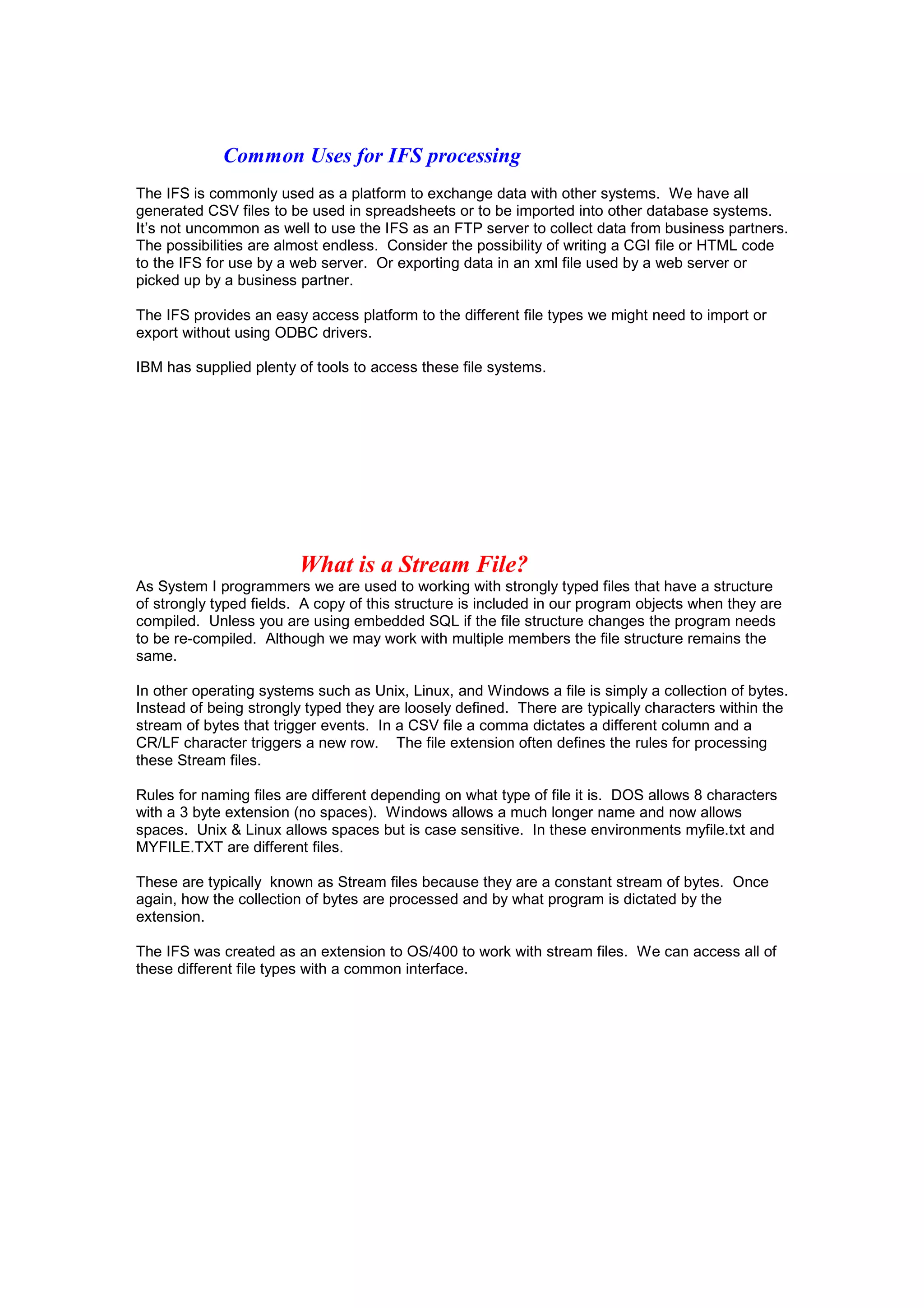 Working with the IFS on System i | PDF