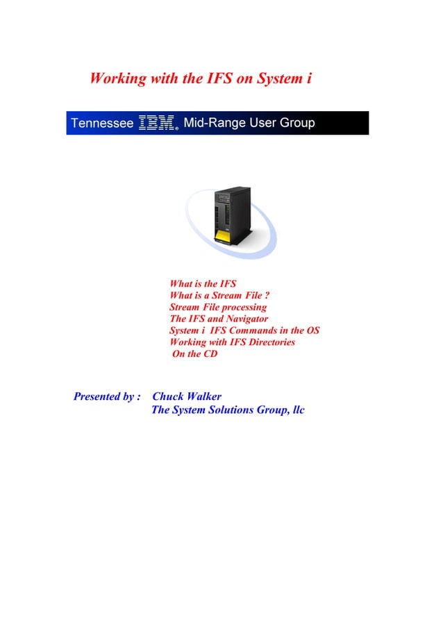 Working with the IFS on System i | PDF | Operating Systems | Computer ...