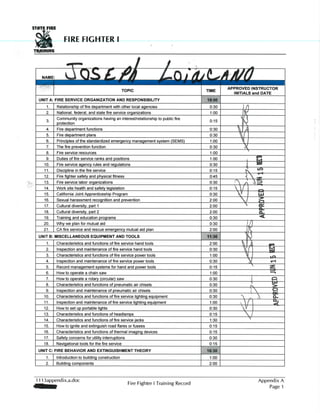 Joe Loiacano Firefighter 1Hours and Letter of Recommendation | PDF