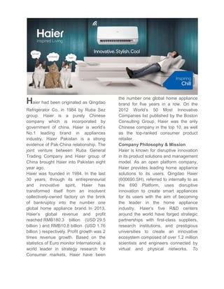 Haier inspiring Pakistan | PDF