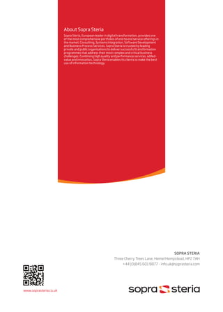 Sopra Steria Transport solutions brochure | PDF