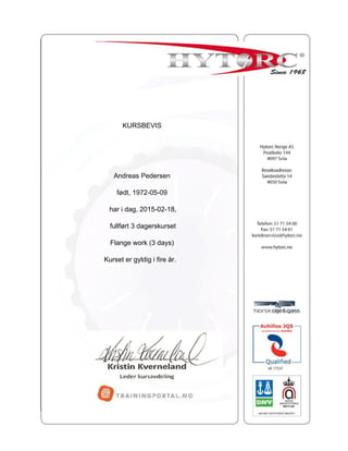 CourseCertificate - Hytorc | PDF