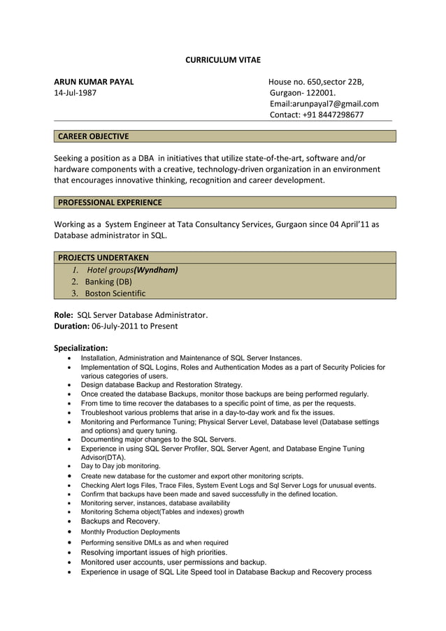 Resume (2) | DOC | Databases | Computer Software and Applications