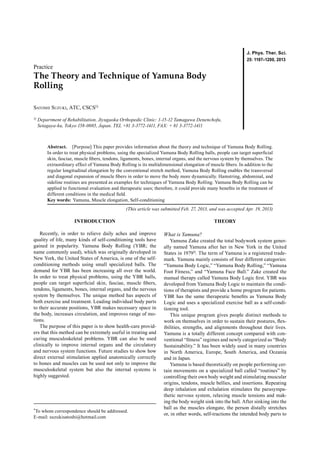 Yamuna Body Rolling-Journal of Physical Therapy Article | PDF | Death ...