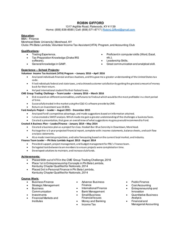 RobinGifford_Resume2016 | PDF
