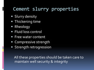 CEMENT SLURRY DESIGN | PPTX
