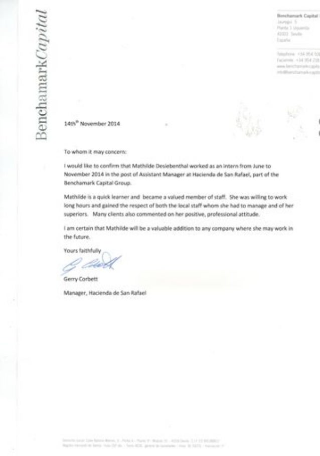 reference letter HSR