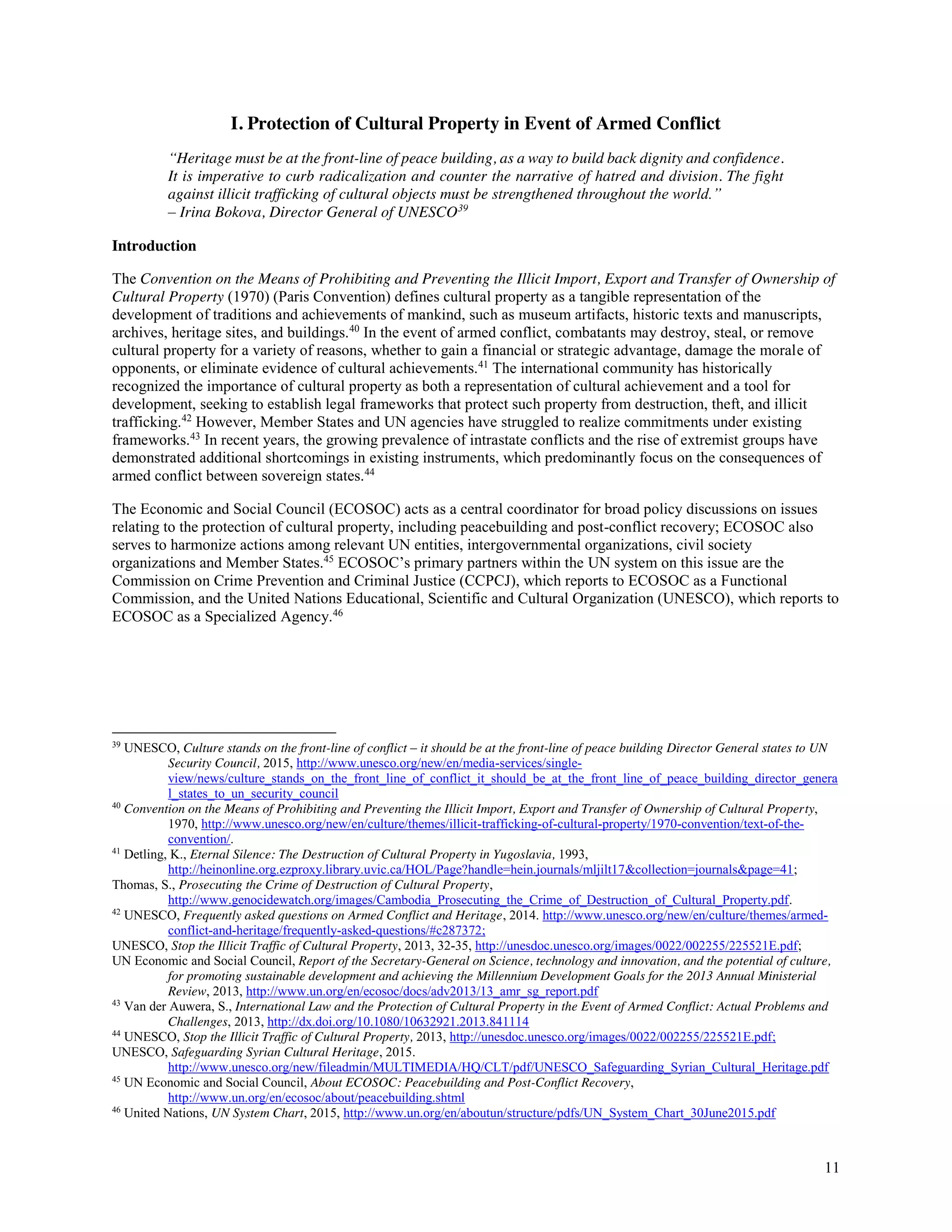 Protection of Cultural Property in the Event of Armed Conflict | PDF