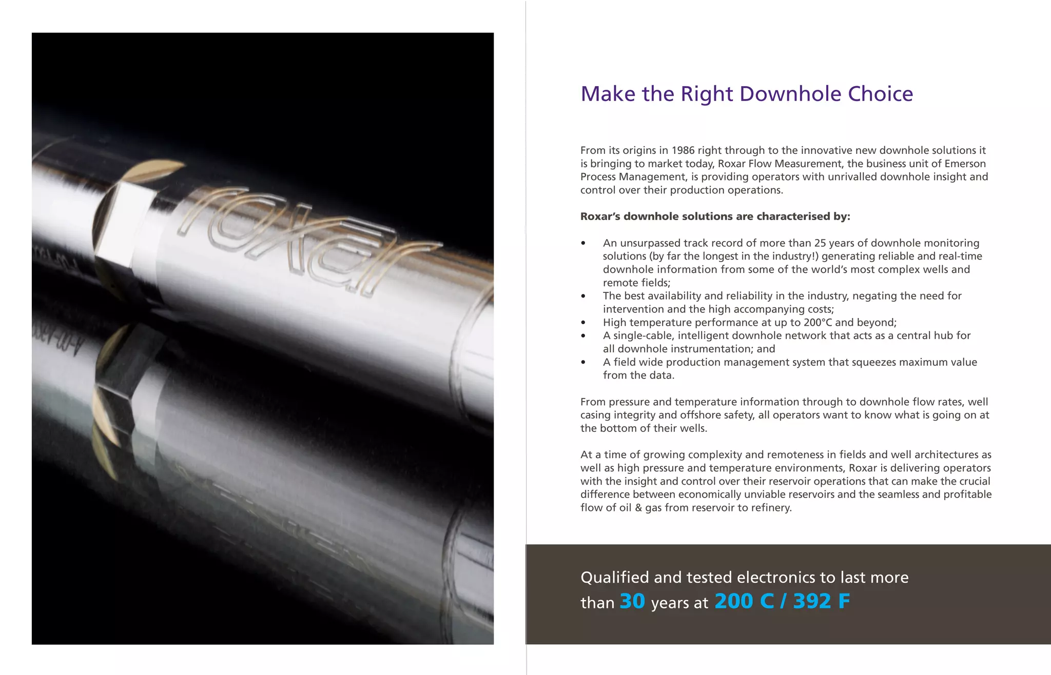 Roxar Downhole Brochure | PDF