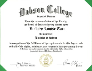 2013 Babson Diploma | PDF
