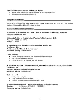 Greg's CV latest | PDF | Africa Travel | Travel Locations