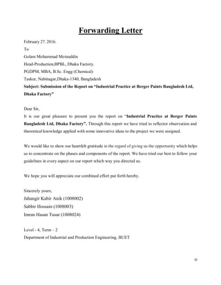 Industrial Attachment Report on Berger paints | PDF