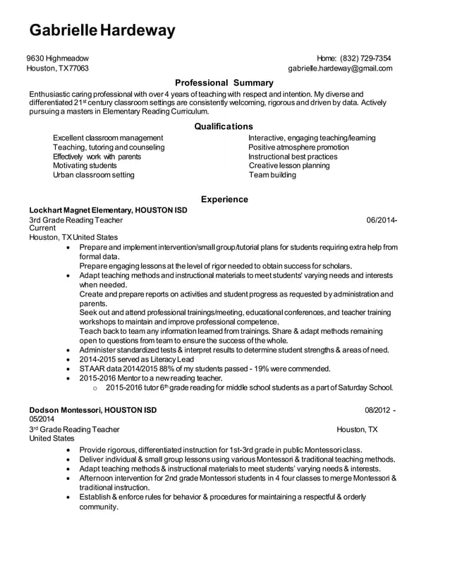 Hardeway, Gabrielle_Resume | PDF