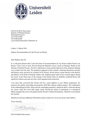 Letter of Reference van Beelen | PDF | Postgraduate Education | College ...