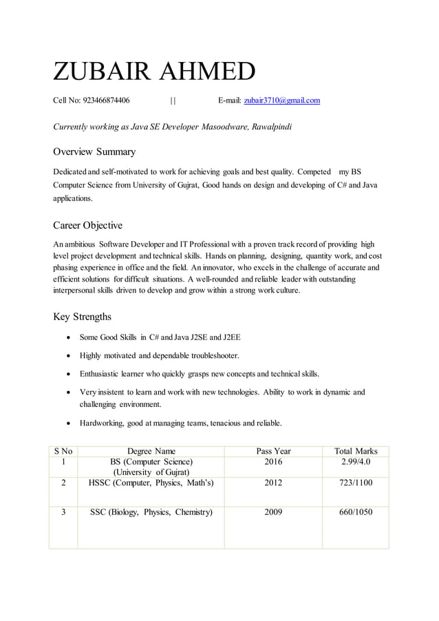 Resume- Zubair | DOCX