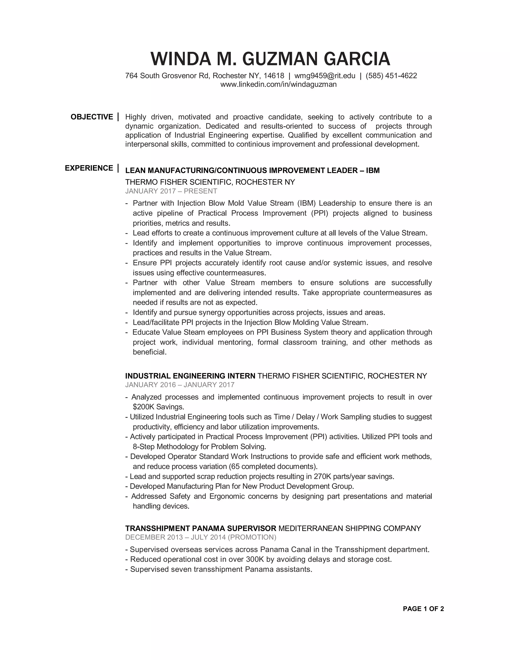 Winda Guzman Resume | PDF