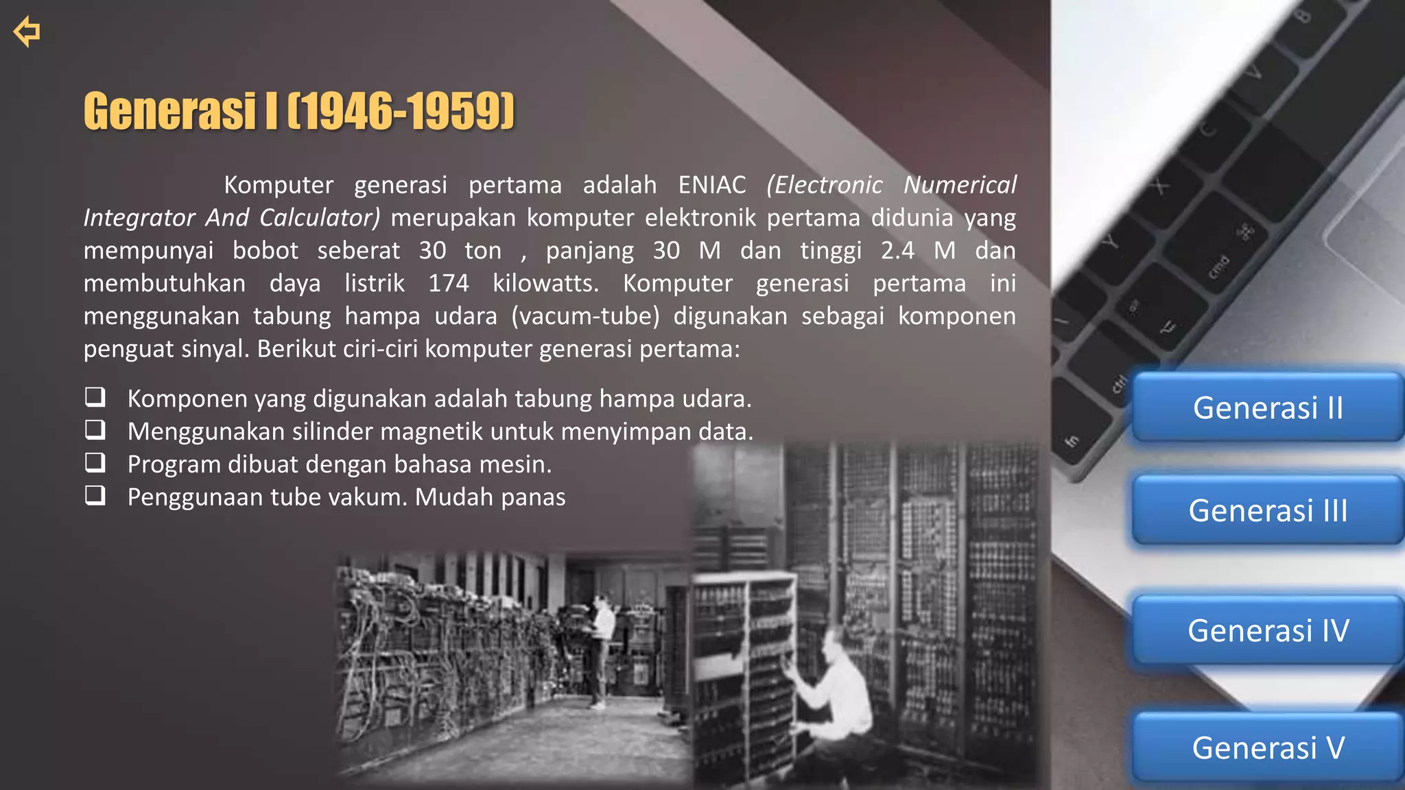 Perkembangan Komputer dari generasi ke generasi lengkap | PPTX