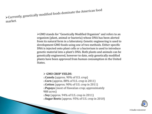 Genetically Modified Foods presentation | PPT