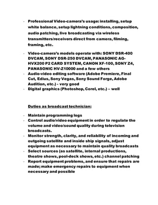 Broadcast Skills_updated May 2016 | PDF