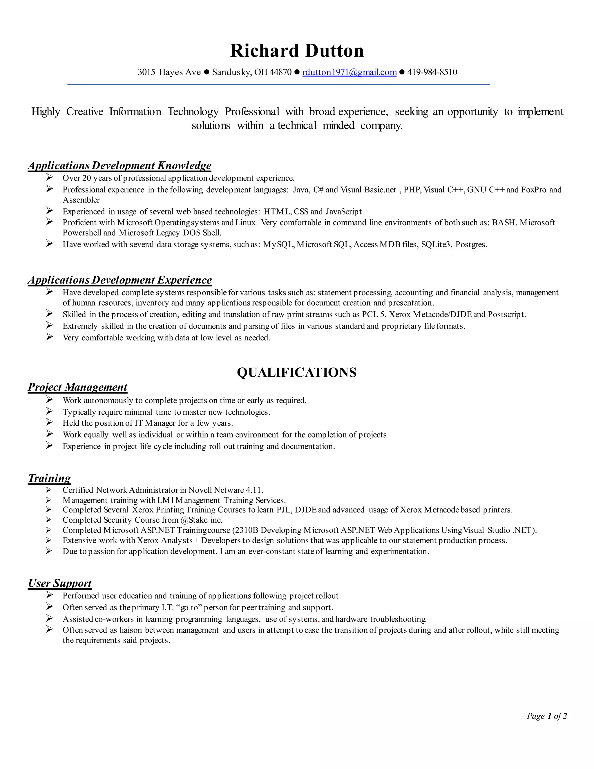 Current Resume | PDF