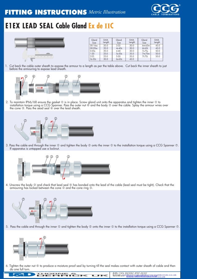 CCG Cable Terminations E1EX Lead Seal Cable Glands For Lead Sheathed ...