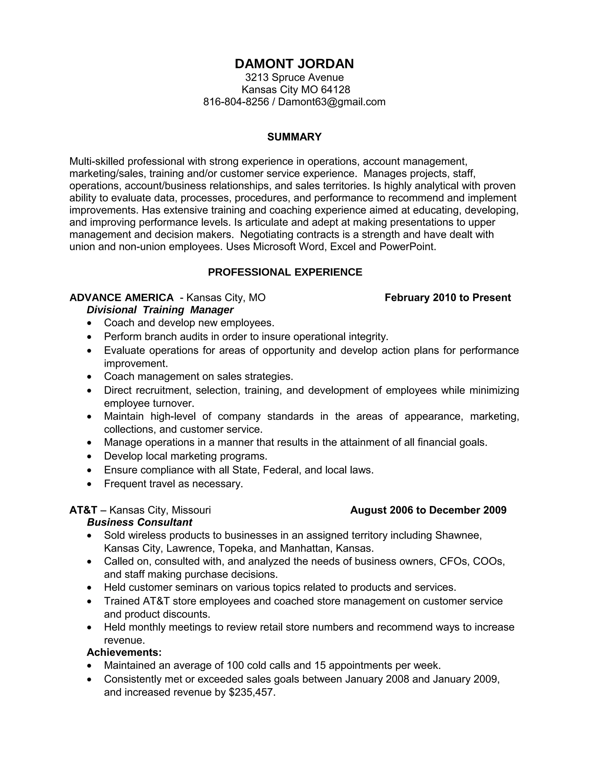 Jordan, Damont 22 (1) | DOC | Sales | Business