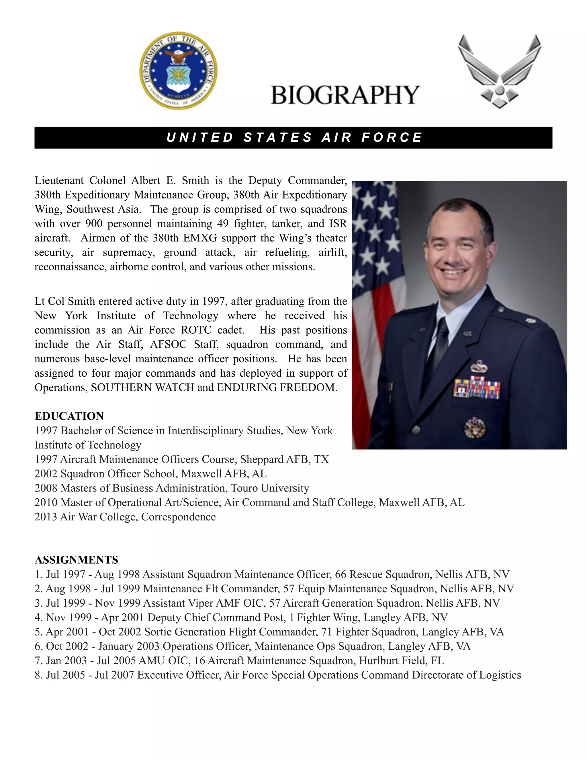 Smith Bio 2016 (380 AEW) | PDF