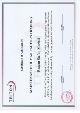 Certificates HF, FTS, EWIS | PDF