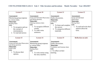 Unit planner grade 8 a (1 2-3-4) | PPT