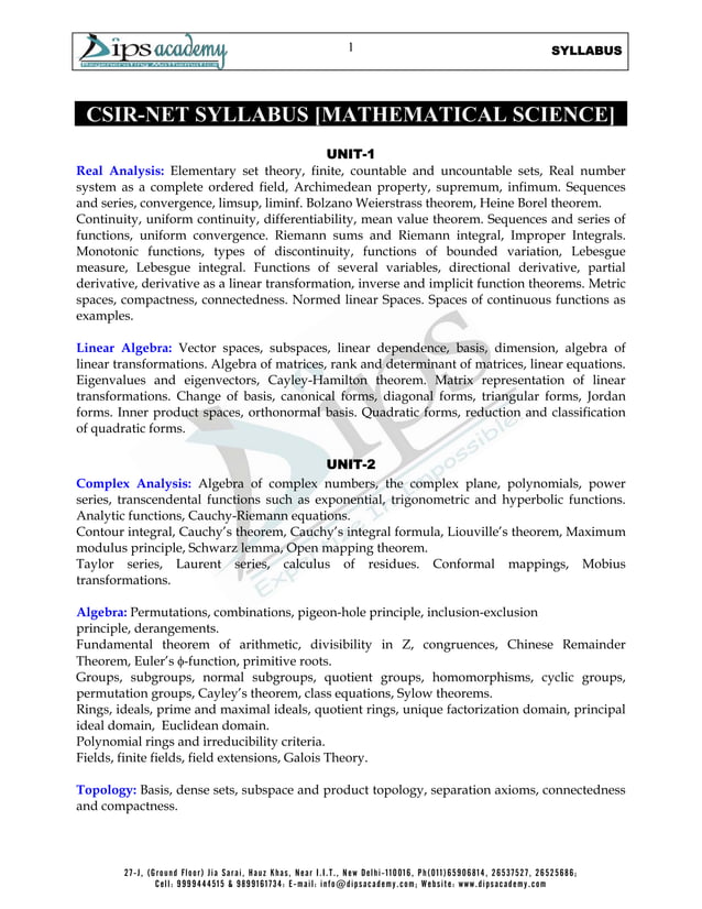 DOWNLOADS NET Syllabus - Dips Academy: Regenerating Mathematics | PDF