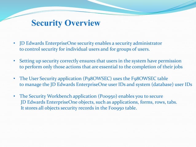 JDEdwards E1 Security | PPT