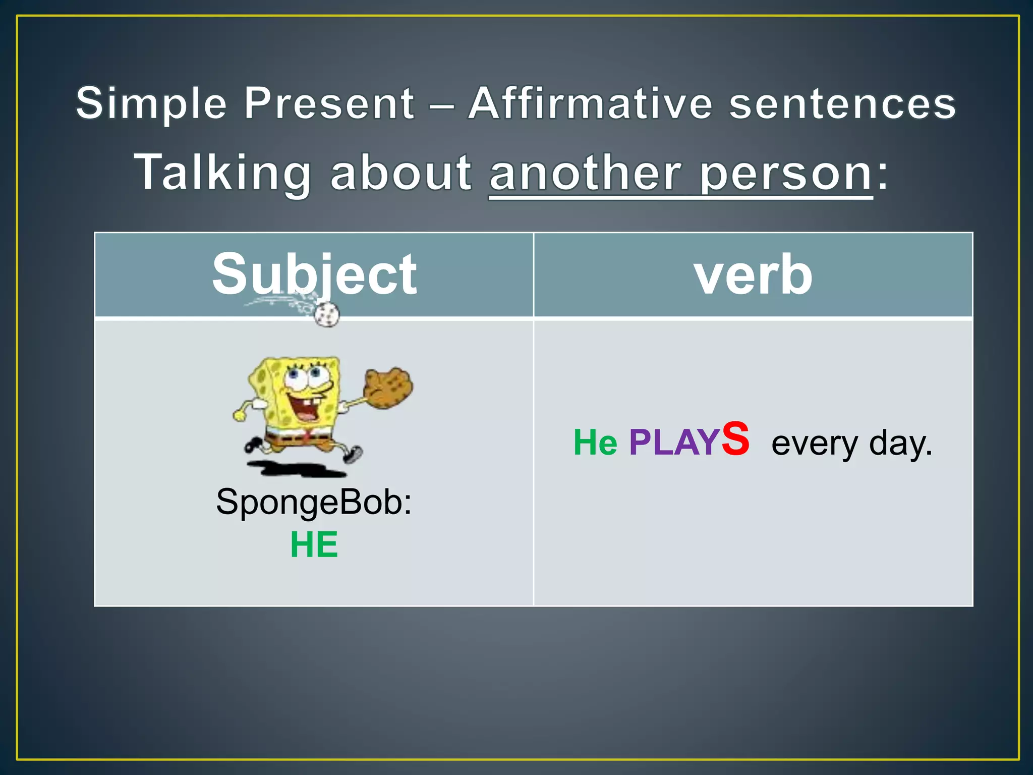 sponge bob routine THE PRESENT SIMPLE TENSE | PPT