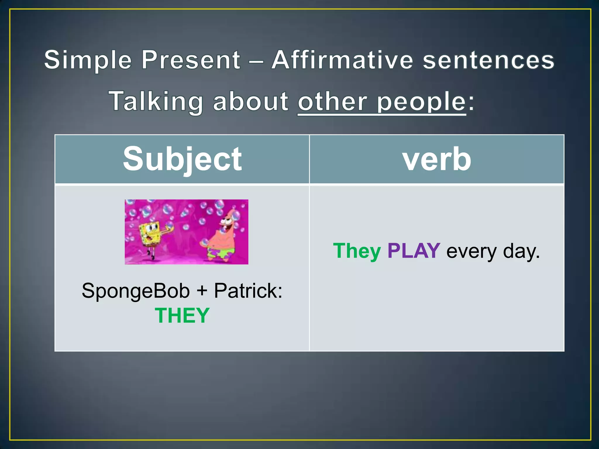 SpongeBob's routine | PPTX