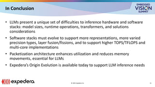 “Evolving Inference Processor Software Stacks to Support LLMs,” a Presentation from Expedera | PDF