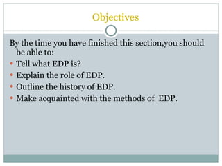 Introduction to EDP by Mostafa Ewees | PPT