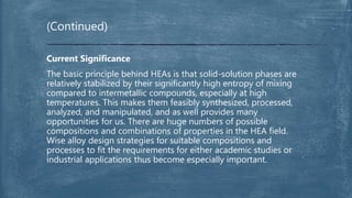 High Entropy Of Alloys | PPTX