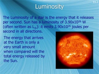 E2 - Stellar Radiation & Stellar Types | PPTX
