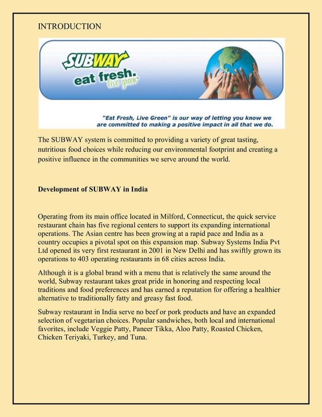SUBWAY | PDF | Vegetarian Diets | Food & Drink