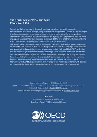 The future of education and skills Education 2030 | PDF