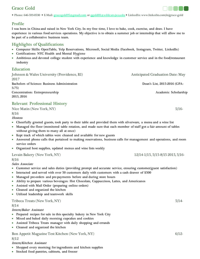 Grace L Gold Resume | DOCX