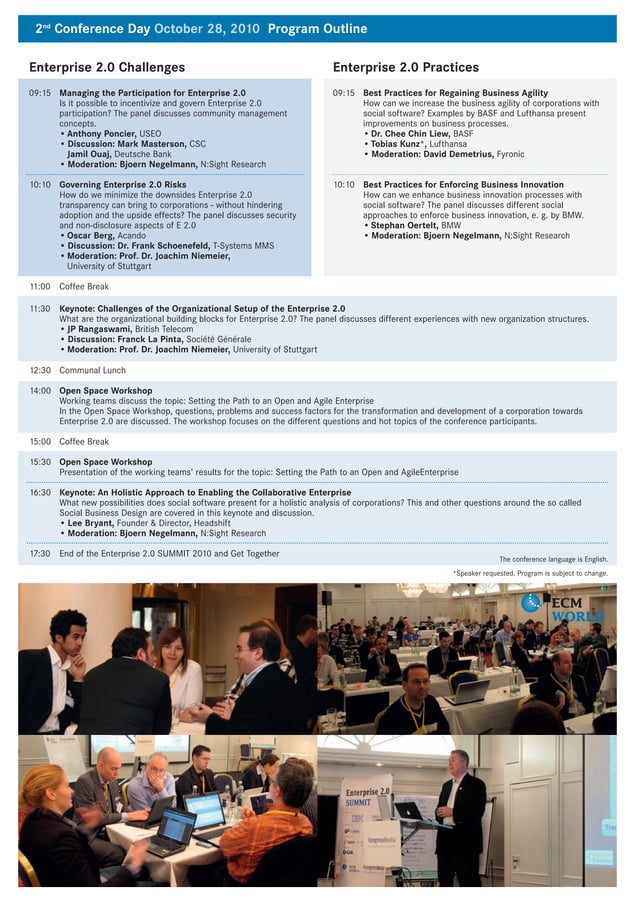 Enterprise 2.0 SUMMIT Conference Flyer | PDF