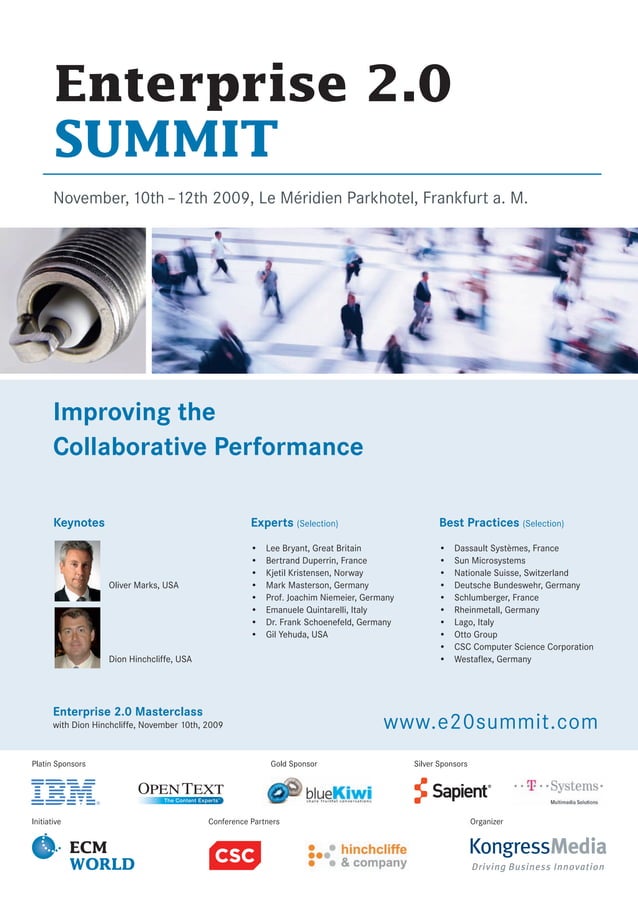 Enterprise 2.0 SUMMIT Conference Flyer | PDF
