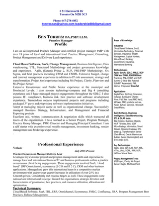 BEN TORRES RESUME -- OCT 31st 2016 | PDF | Management Consulting ...