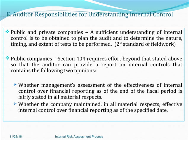 Internal Control & Risk Management Framework | PPT | Business ...