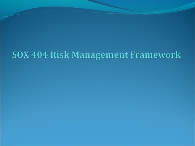 Internal Control & Risk Management Framework | PPT | Business ...